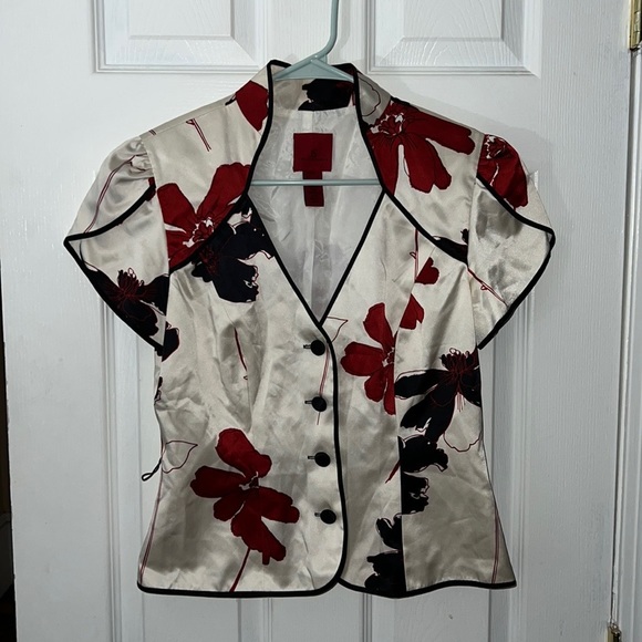 JS Collections | Jackets & Coats | Js Collection 0 Silk Floral Button ...